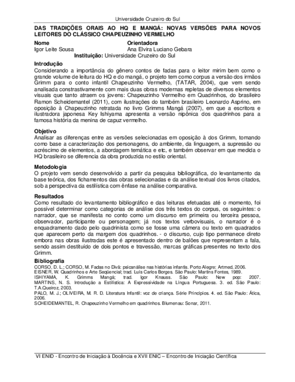 (PDF) Das Tradições Orais Ao HQ e Mangá: Novas Versões Para Novos ...