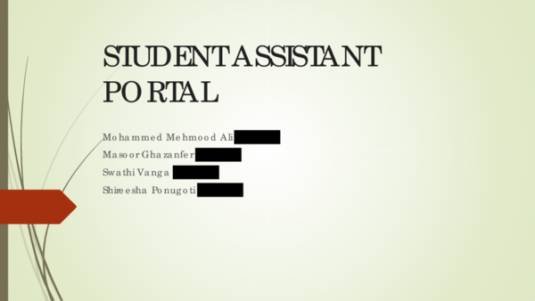 (PDF) Student Assistant Portal