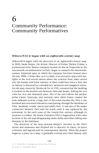 (PDF) Community Performance: Community Performatives