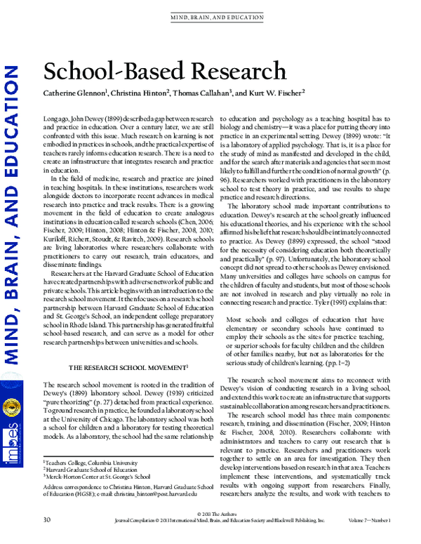 (PDF) School‐Based Research