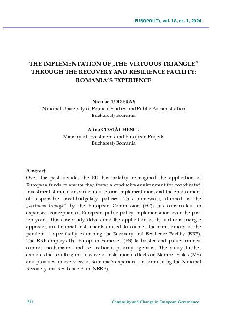 (PDF) THE IMPLEMENTATION OF "THE VIRTUOUS TRIANGLE" THROUGH THE ...
