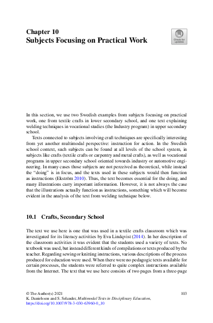 (PDF) Subjects Focusing on Practical Work