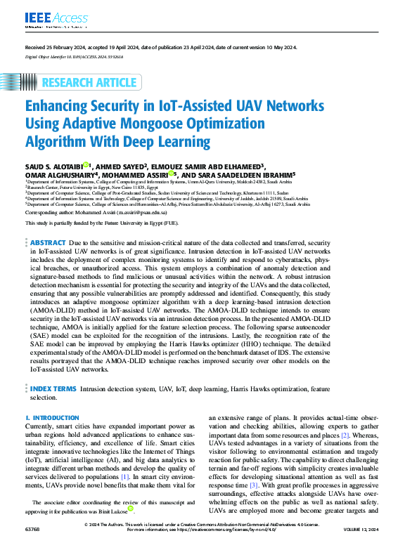 (PDF) Adaptive Mongoose Optimization for UAV Security