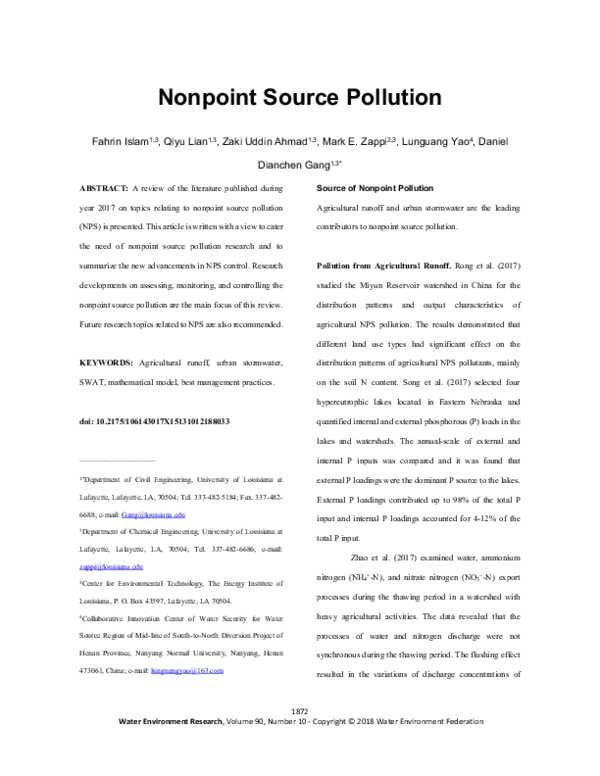 (PDF) Nonpoint Source Pollution | Daniel Gang - Academia.edu