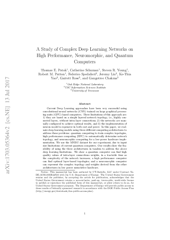 (PDF) A Study of Complex Deep Learning Networks on High-Performance ...