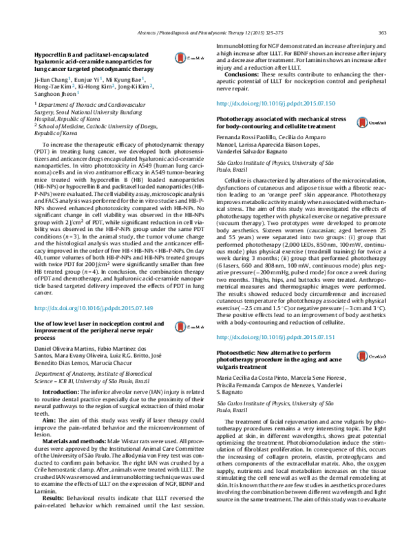 (PDF) Use of low level laser in nociception control and improvement of ...
