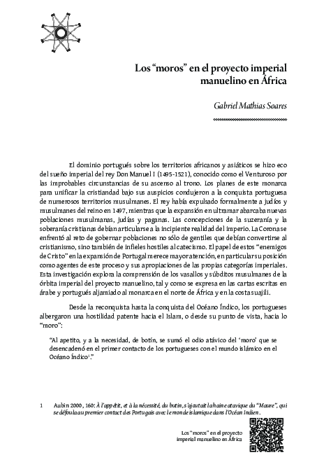 (PDF) Los “moros” en el proyecto imperial manuelino en África