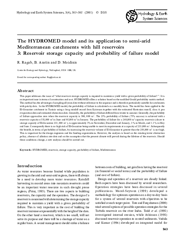 (PDF) The HYDROMED model and its application to semi-arid Mediterranean ...