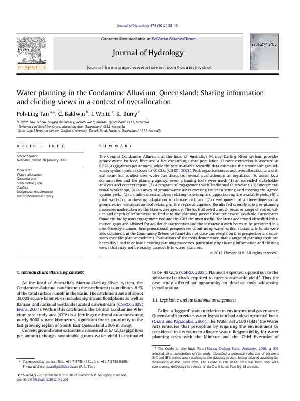 (PDF) Water planning in the Condamine Alluvium, Queensland: Sharing ...