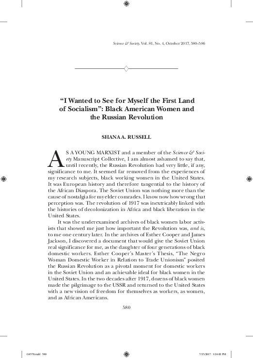 (PDF) “I Wanted to See for Myself the First Land of Socialism”: Black ...