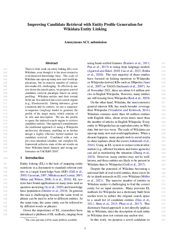 (PDF) Improving Candidate Retrieval with Entity Profile Generation for ...