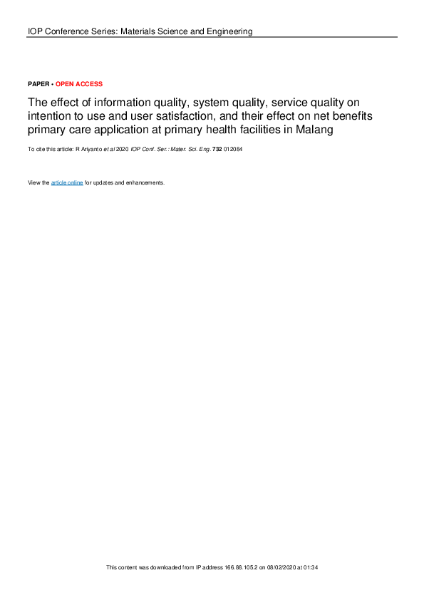 (PDF) The effect of information quality, system quality, service ...