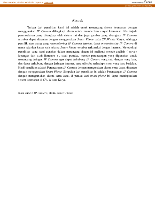 (PDF) Perancangan Sistem Keamanan Menggunakan Ip Camera, Alarm, Serta ...