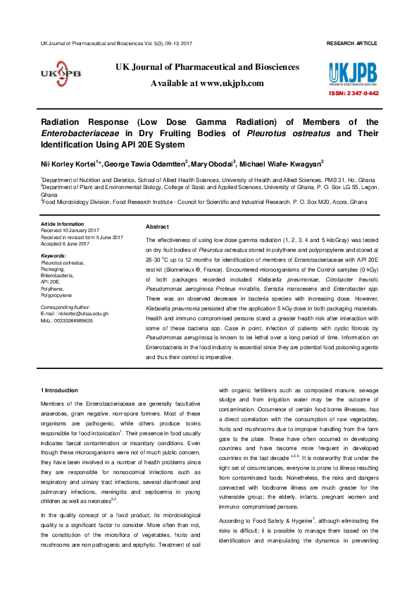 (PDF) Radiation Response (Low Dose Gamma Radiation) of Members of the ...