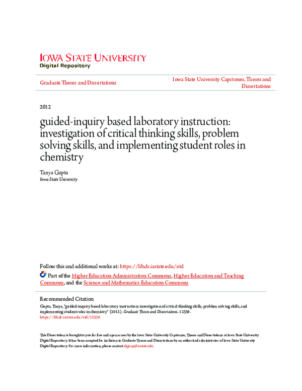 (PDF) Guided-Inquiry Based Laboratory Instruction: Investigation of ...