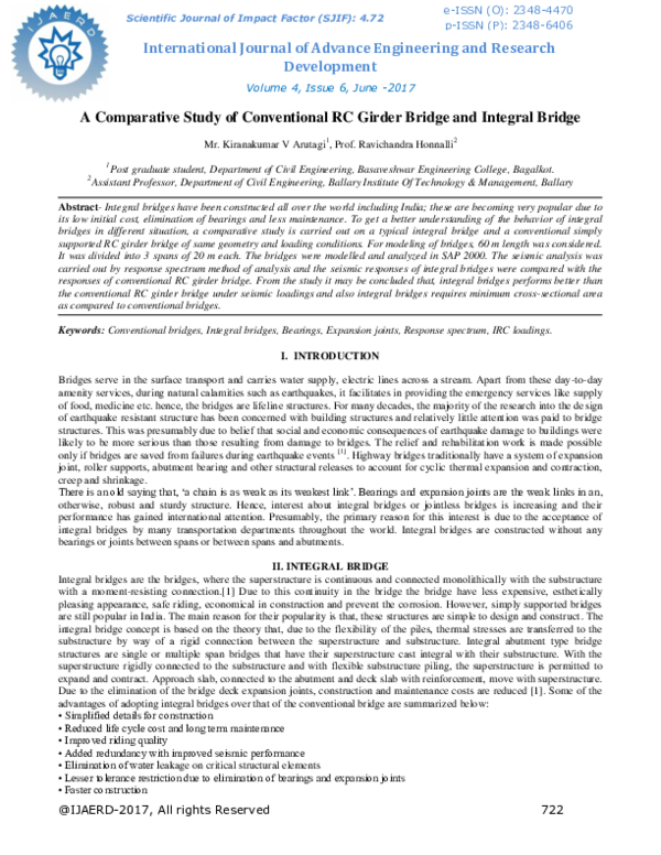 (PDF) A Comparative Study of Conventional RC Girder Bridge and Integral ...