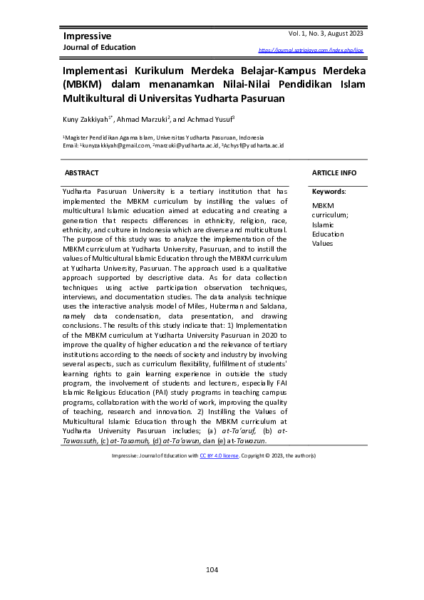 (PDF) Implementasi Kurikulum Merdeka Belajar-Kampus Merdeka (MBKM ...