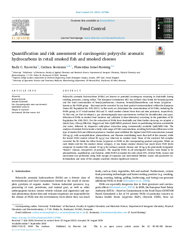 (PDF) Quantification and risk assessment of carcinogenic polycyclic aromatic hydrocarbons in ...