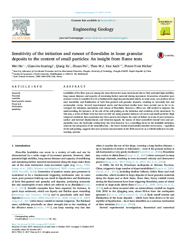 (PDF) Sensitivity of the initiation and runout of flowslides in loose ...