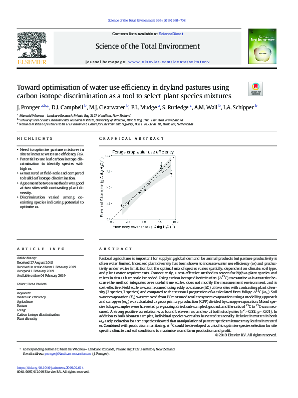 (PDF) Toward optimisation of water use efficiency in dryland pastures ...