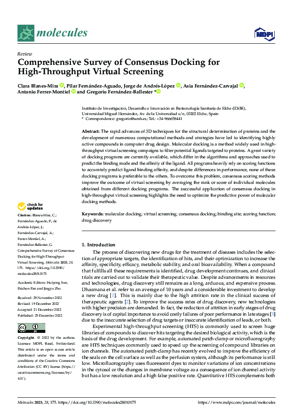 (PDF) Comprehensive Survey of Consensus Docking for High-Throughput ...