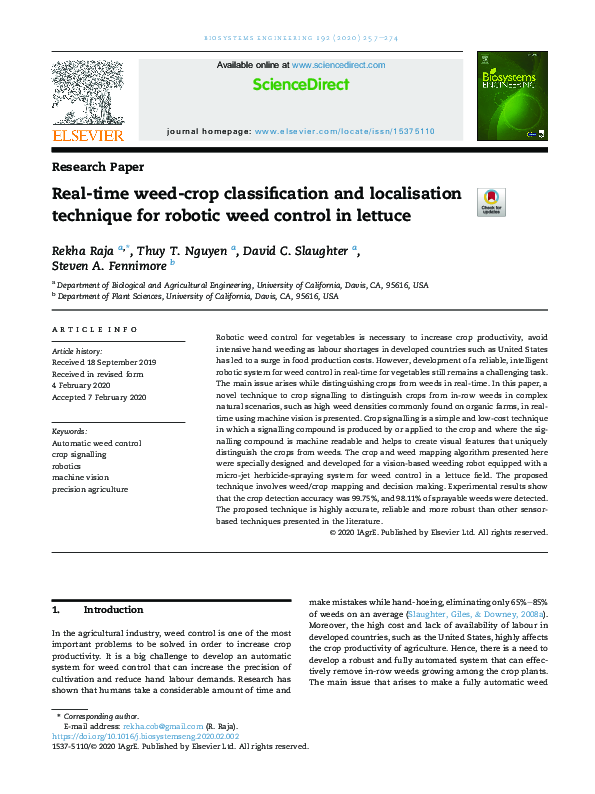 (PDF) Real-time weed-crop classification and localisation technique for ...