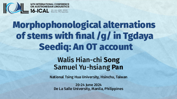 (PDF) Morphophonological alternations of stems with final /ɡ/ in Tgdaya ...