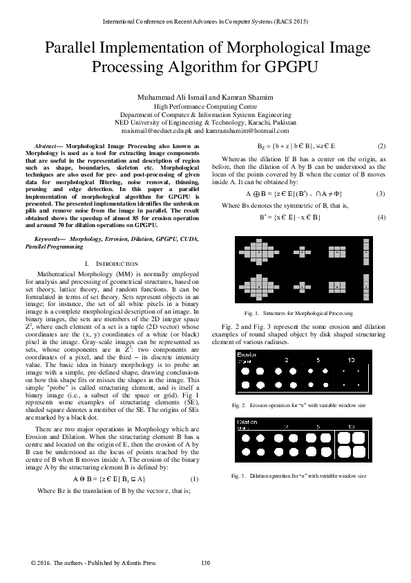 (PDF) Parallel Implementation of Morphological Image Processing Algorithm for GPGPU