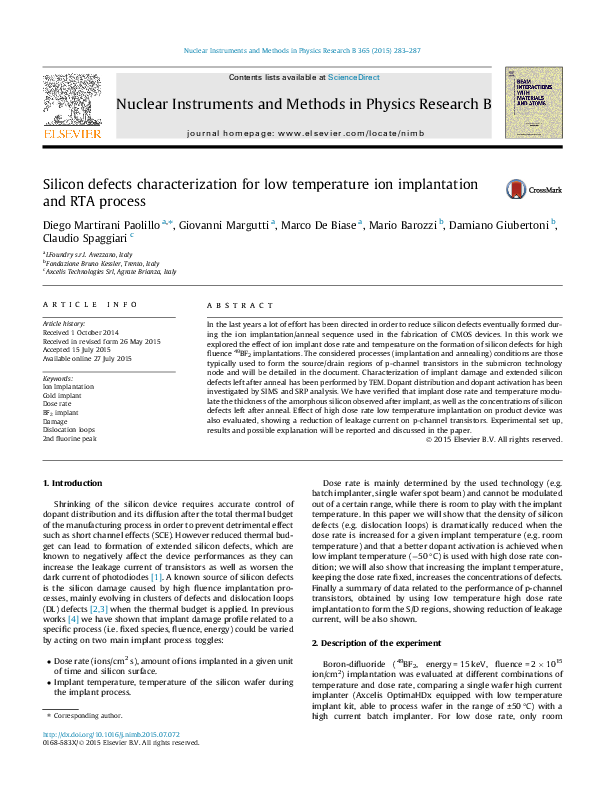 (PDF) Silicon defects characterization for low temperature ion ...