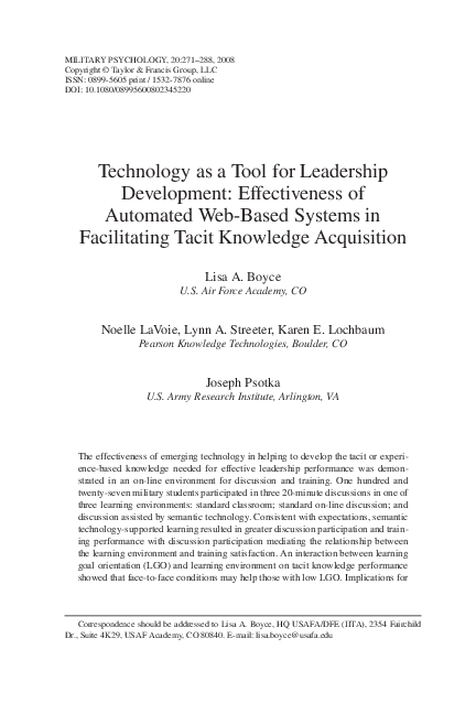 (PDF) Technology as a Tool for Leadership Development: Effectiveness of Automated Web-Based ...