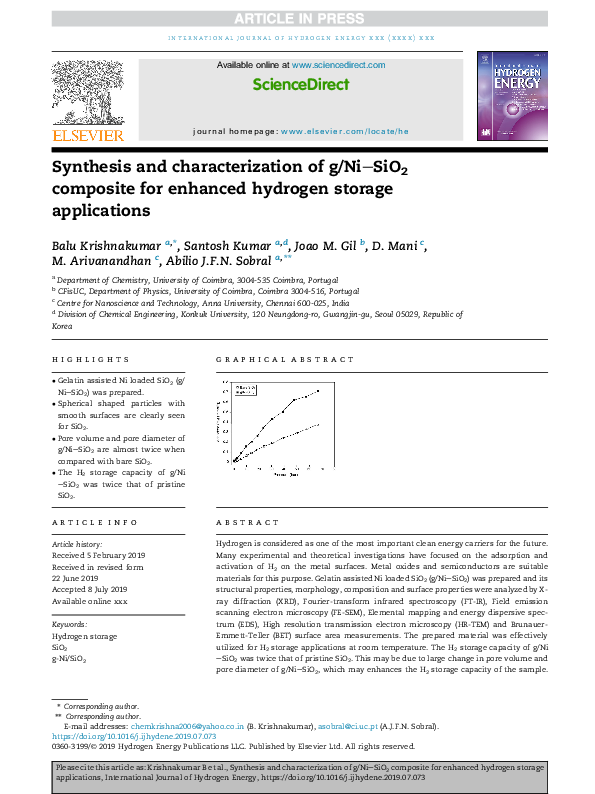 (PDF) Synthesis and characterization of g/Ni–SiO2 composite for enhanced hydrogen storage ...