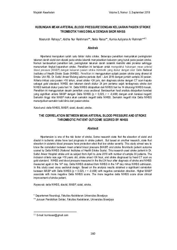 (PDF) Hubungan Mean Arterial Blood Pressure Dengan Keluaran Pasien ...