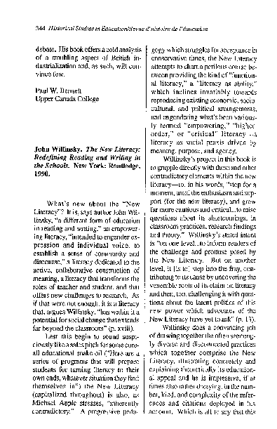 (PDF) John Willinsky. The New Literacy: Redefining Reading and Writing ...