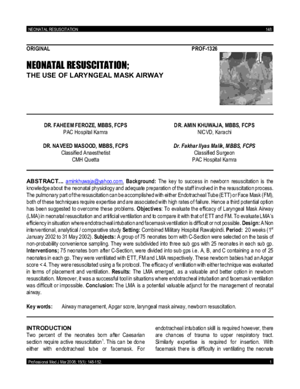 (PDF) Neonatal Resuscitation