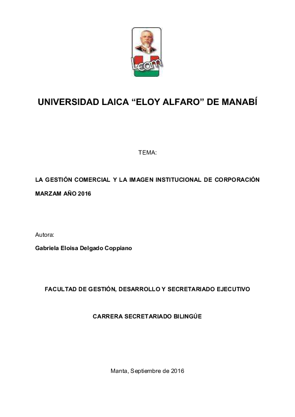 (PDF) La Gestión Comercial y La Imagen Institucional De Corporación ...
