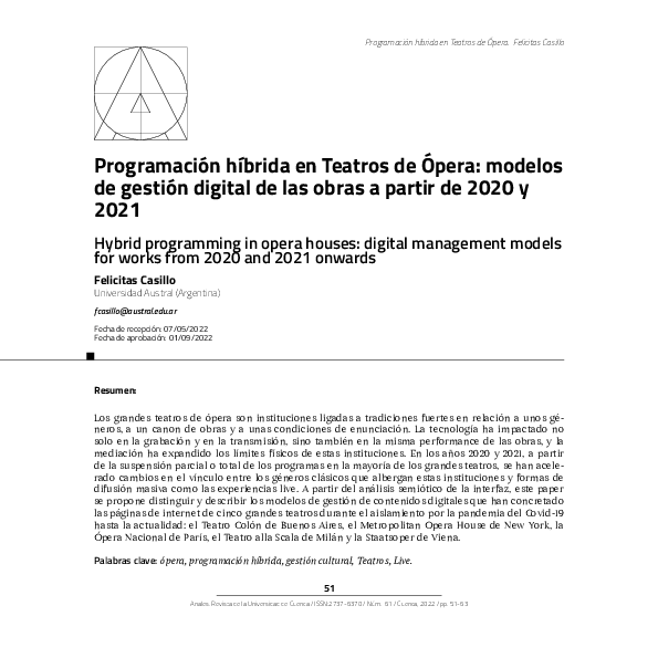 (PDF) Programación híbrida en Teatros de Ópera: modelos de gestión ...