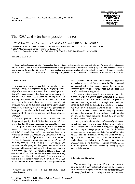 (PDF) The X8C dual wire beam position monitor