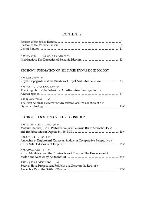 (PDF) Seleukid Ideology: Creation, Reception, and Response (Seleukid ...