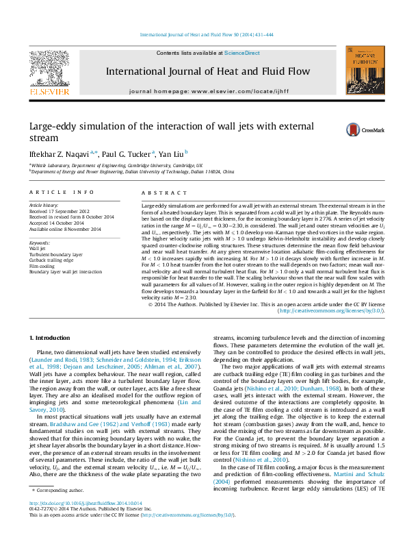 (PDF) Large-eddy simulation of the interaction of wall jets with ...