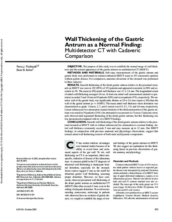 (PDF) Wall Thickening of the Gastric Antrum as a Normal Finding ...