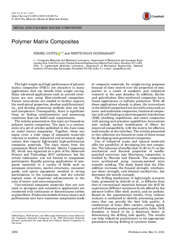 (PDF) Polymer Matrix Composites