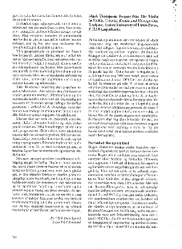 (PDF) Mark Thompson: Forging War. The Media in Serbia, Croatia, Bosnia ...