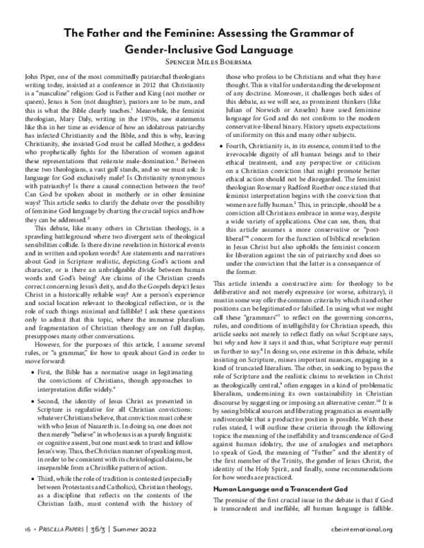 (PDF) The Father and the Feminine: Assessing the Grammar of Gender ...