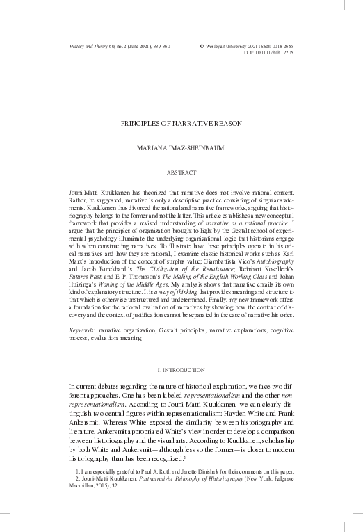 (PDF) Principles of Narrative Reason
