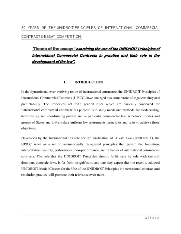 (PDF) “examining the use of the UNIDROIT Principles of International ...