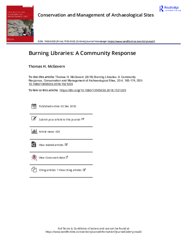 (PDF) Burning Libraries: A Community Response