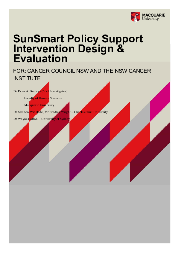 (PDF) SunSmart Policy Support Intervention Design & Evaluation: For ...