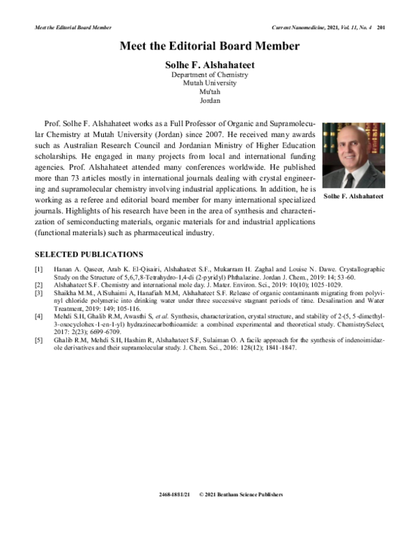 (PDF) Meet the Editorial Board Member