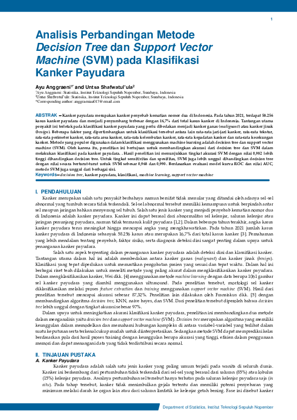 (PDF) Analisis Perbandingan Metode Decision Tree dan Support Vector Machine (SVM) pada ...