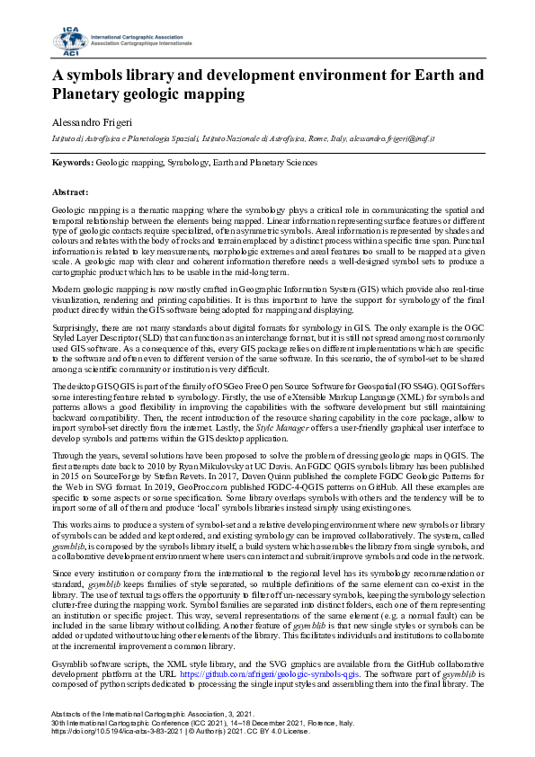 (PDF) A symbols library and development environment for Earth and ...